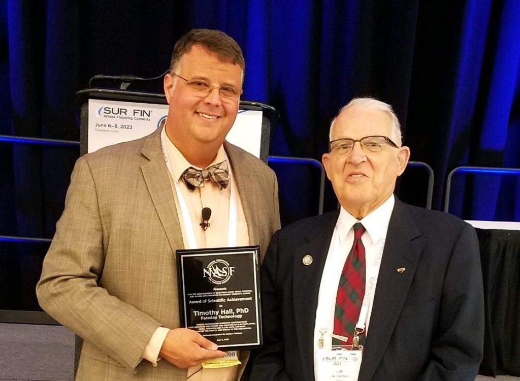 Dr. Tim Hall wins 2023 Blum Award – Faraday Technology, Inc.